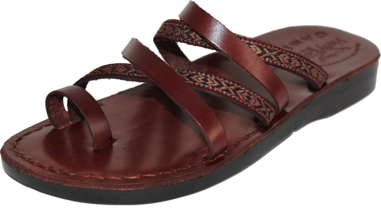 Holy Land Market Men/Women Biblical Jesus Leather/Embroidered Sandals/